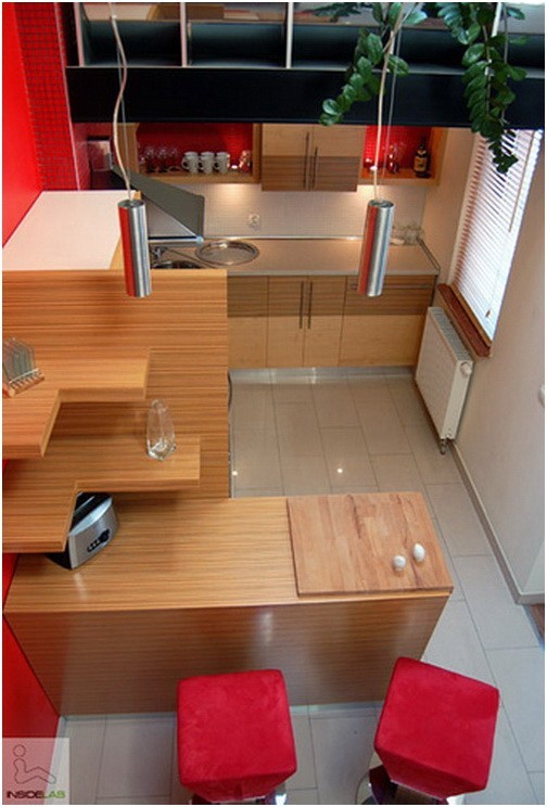 kitchen apartment space saving with privacy | Interior Design Ideas