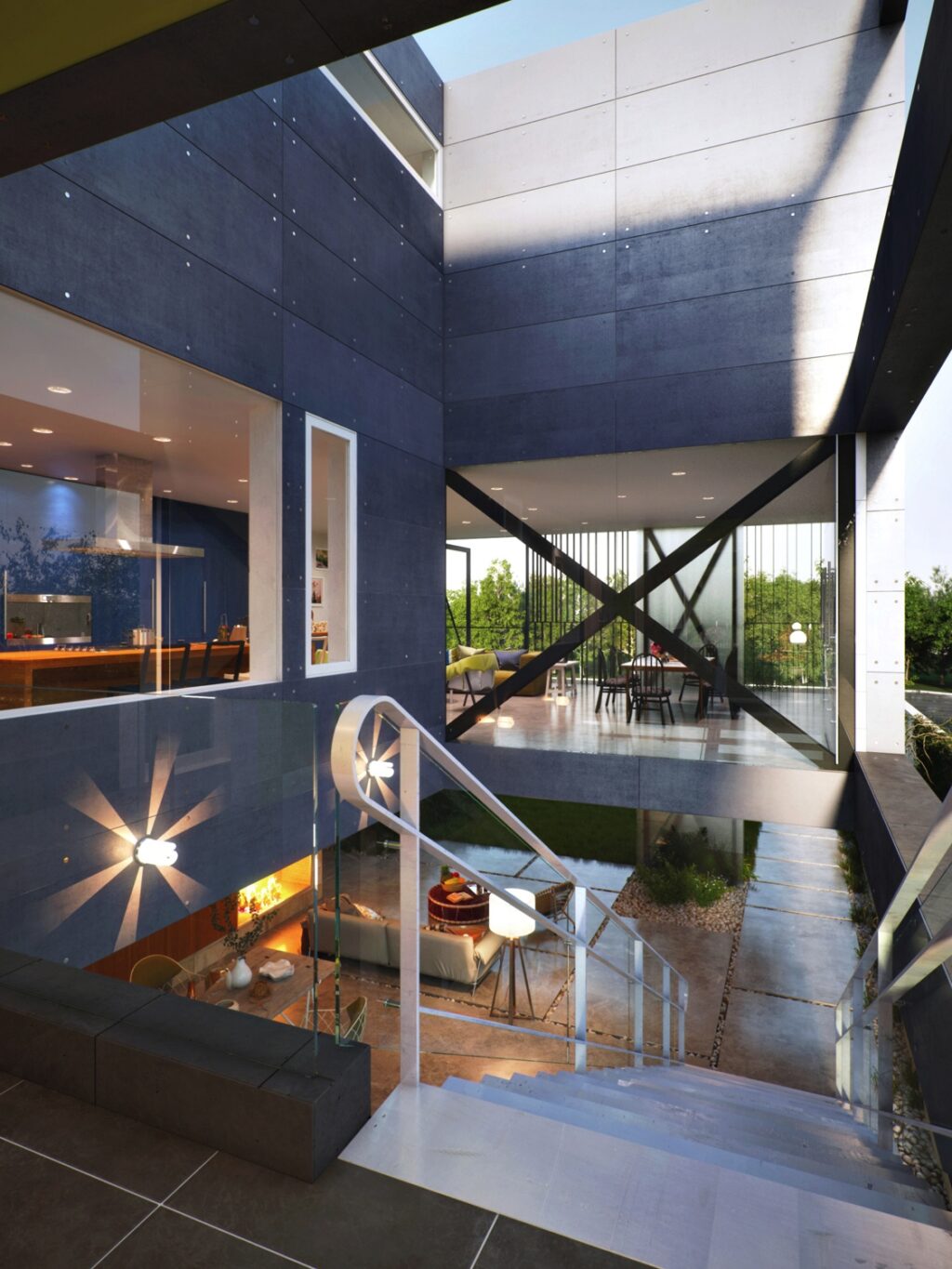 Architectural Concept of a Glass Box Home