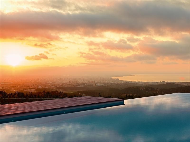 home pool sunset | Interior Design Ideas