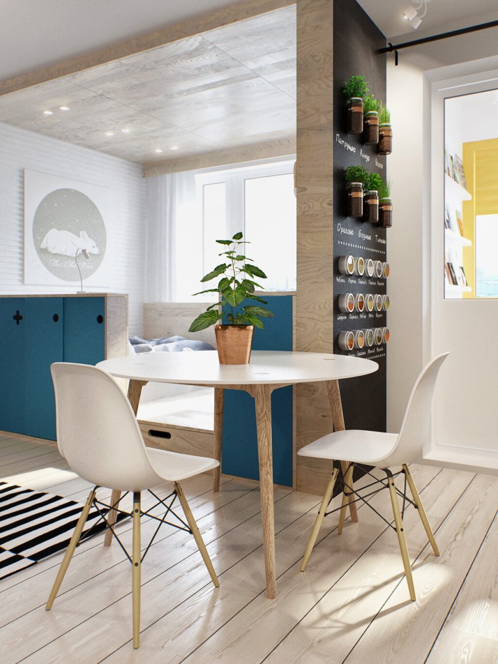 2 Simple, Super Beautiful Studio Apartment Concepts For A Young Couple ...