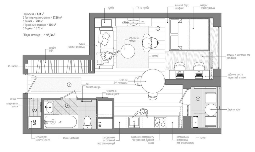 2 Simple, Super Beautiful Studio Apartment Concepts For A Young Couple ...