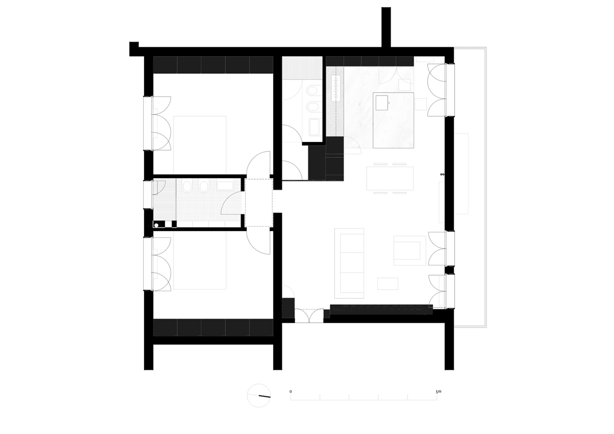 Italian Apartment Renovation Brings Open Space to 1960s Home