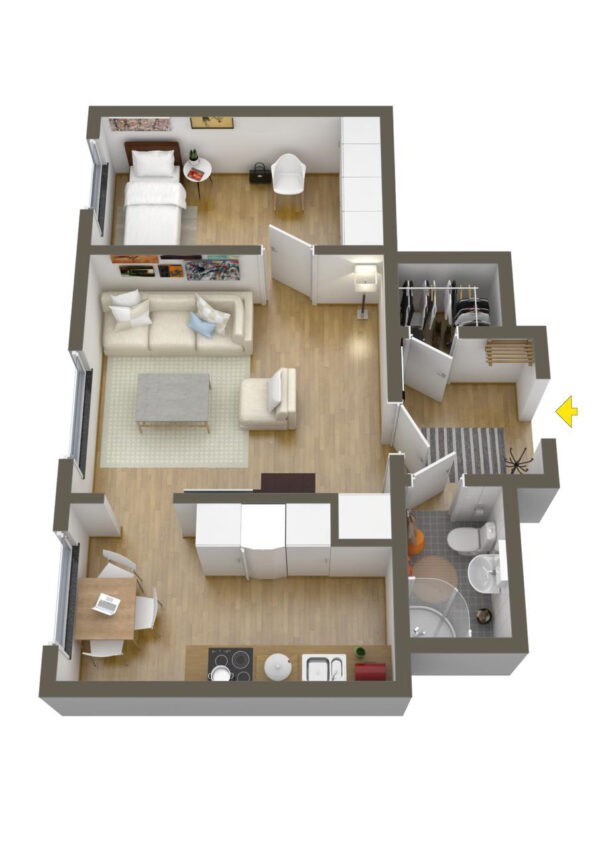 40 More 1 Bedroom Home Floor Plans