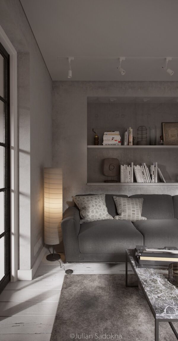 A Cool Grey Interior for a Free Spirit