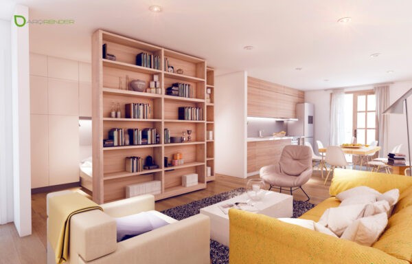 Small Apartments With Cheerful Colorful Accents