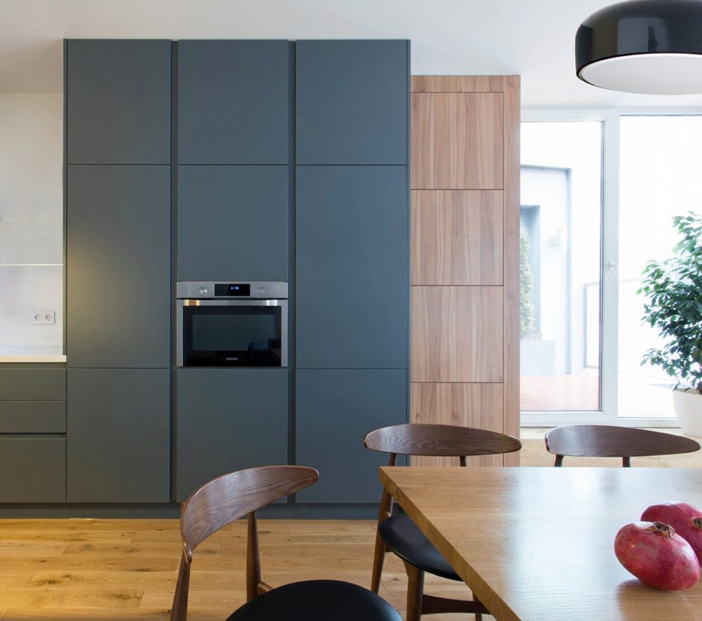 matte gray blue cabinetry | Interior Design Ideas