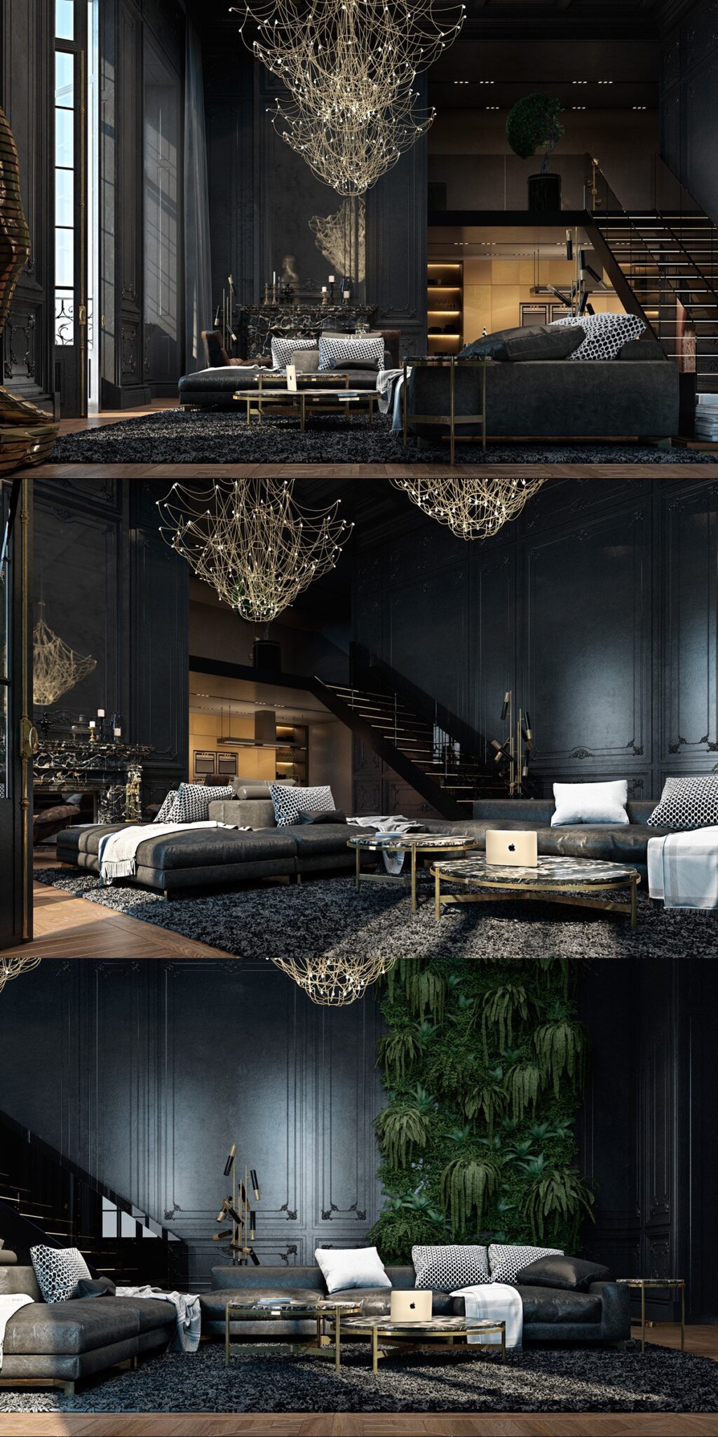 luxurious matte black interior | Interior Design Ideas
