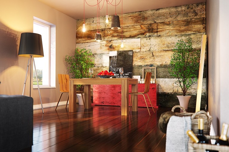 textural red dining room design | Interior Design Ideas