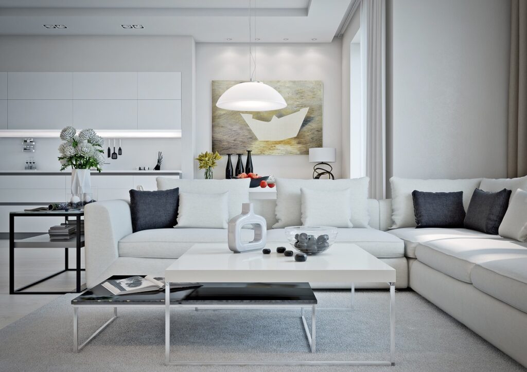 modern apartment with metallic accents | Interior Design Ideas