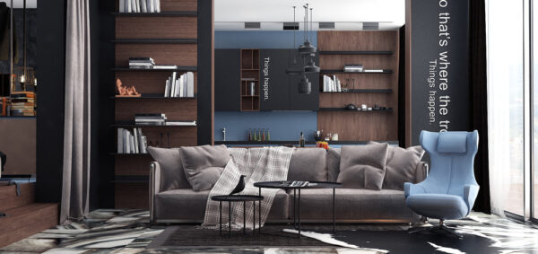 4 Charming Blue Accent Apartments With Compact Layouts