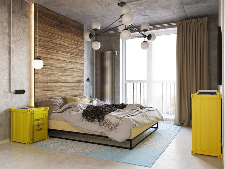 colorful industrial bedroom theme | Interior Design Ideas