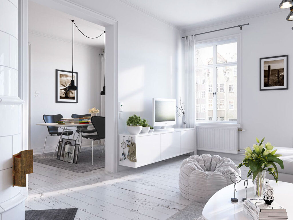 creative one bedroom layout for scandinavian home | Interior Design Ideas