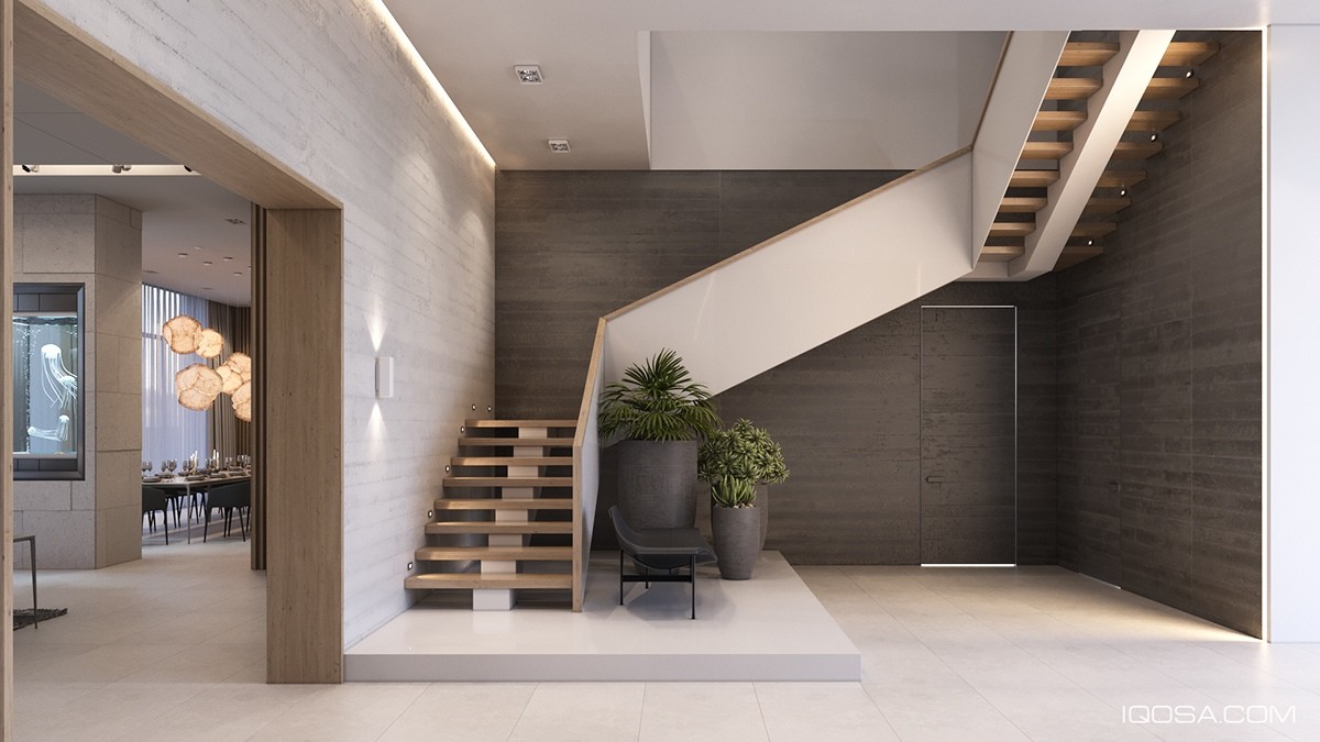 modern center stringer staircase | Interior Design Ideas