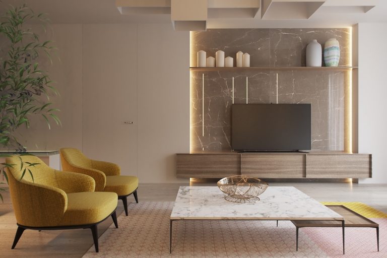 Two Similar Interiors for Couples With and Without Kids