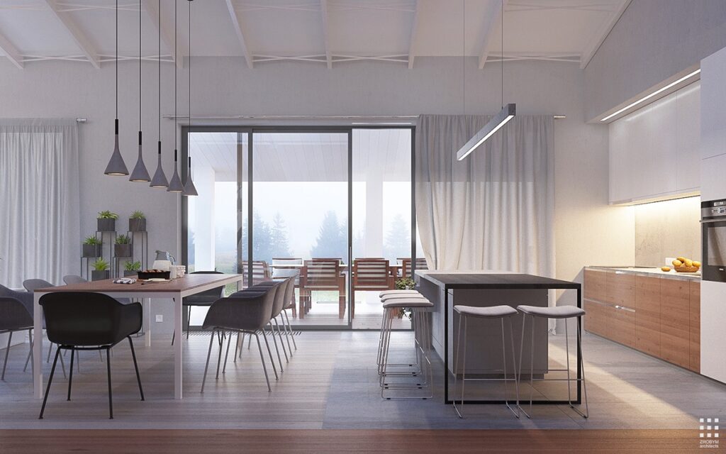 different floor materials for open layout | Interior Design Ideas