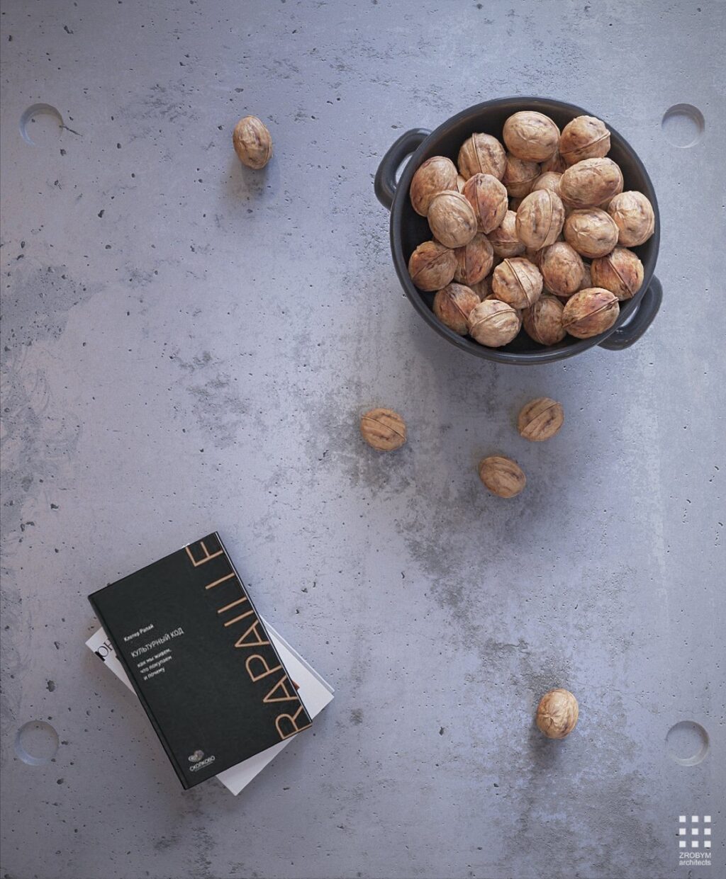 rough concrete table | Interior Design Ideas