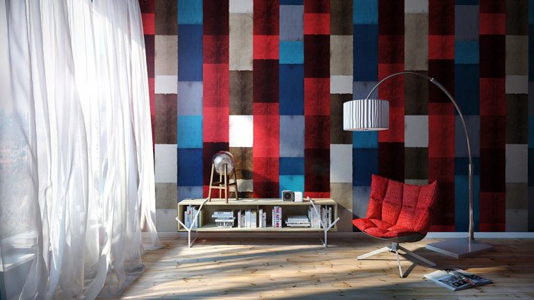 red quilted chair for reading corner | Interior Design Ideas