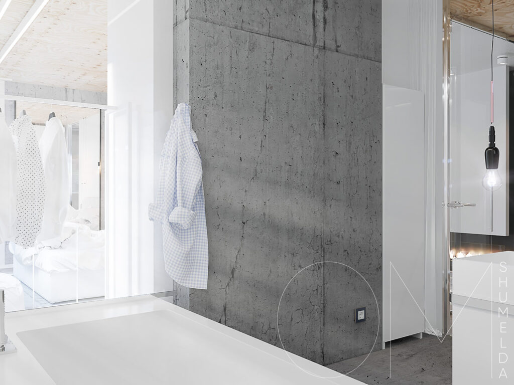 bathroom-cement-walls | Interior Design Ideas