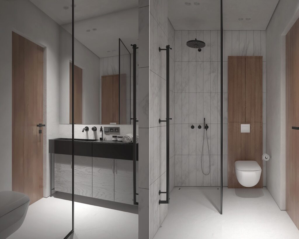 glass-open-shower-small-bathroom | Interior Design Ideas