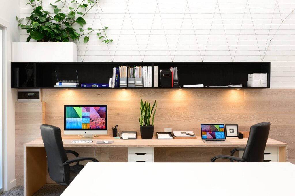 stylish two person office desk design | Interior Design Ideas