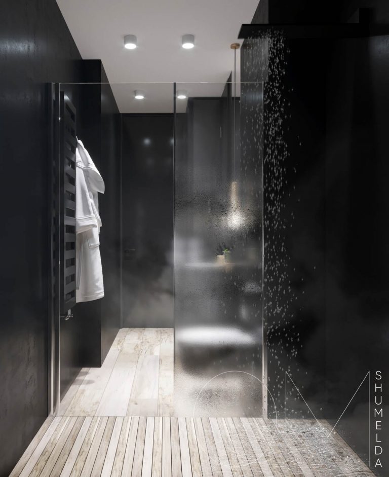 black wall design | Interior Design Ideas