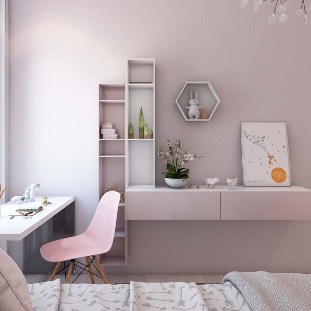 girls room shelving | Interior Design Ideas