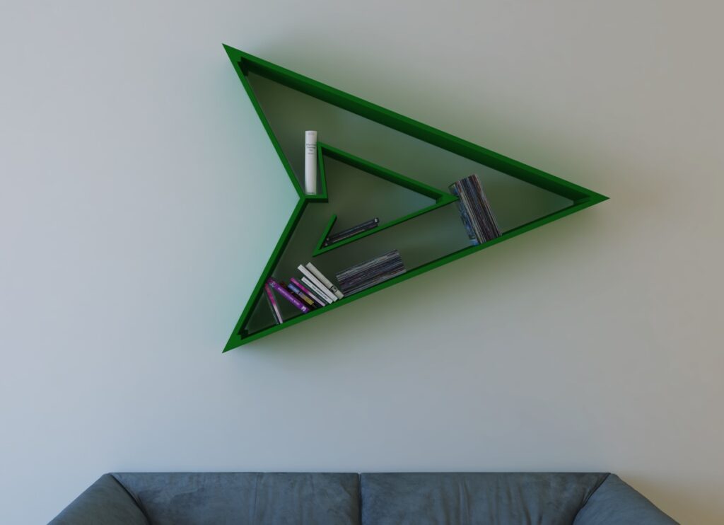 green arrow logo shelf | Interior Design Ideas