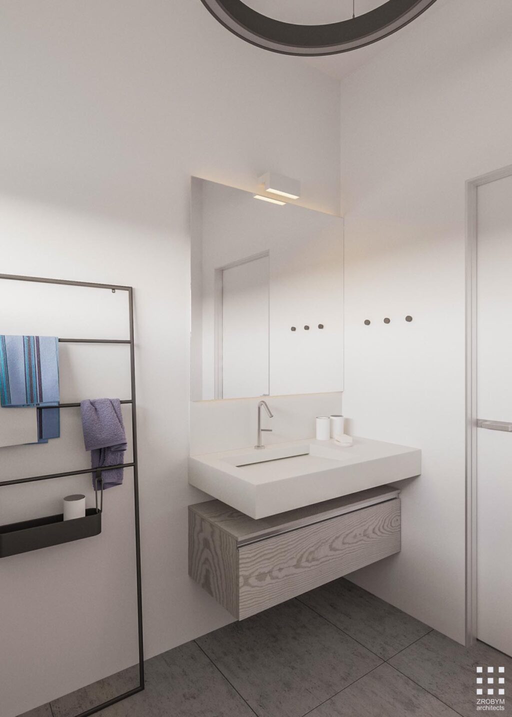 A Two-Story Home with a Sleek Gray Color Palette