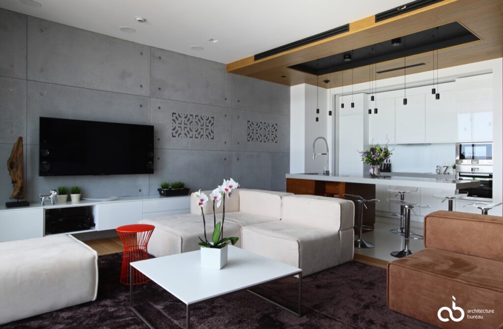 40 Stylish Living Rooms That Use Concrete To Stand Out