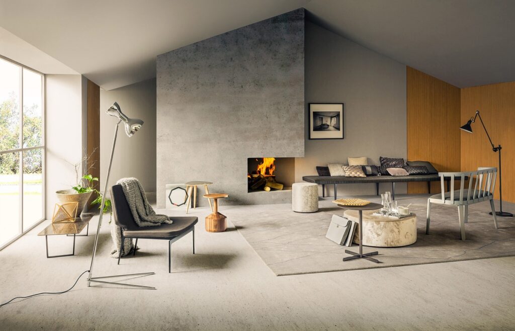 40 Stylish Living Rooms That Use Concrete To Stand Out