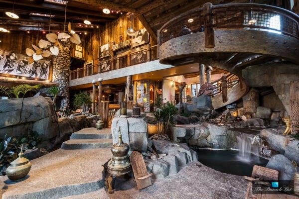 Rustic Mountaintop Mansion With Indoor River