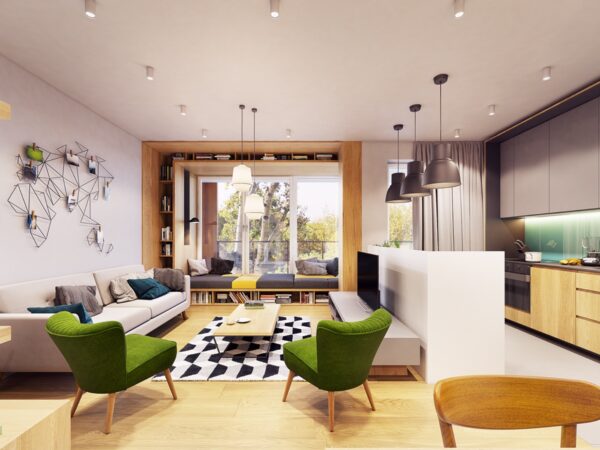 Funky Modern Interior with Natural Accents & Geometric Decor