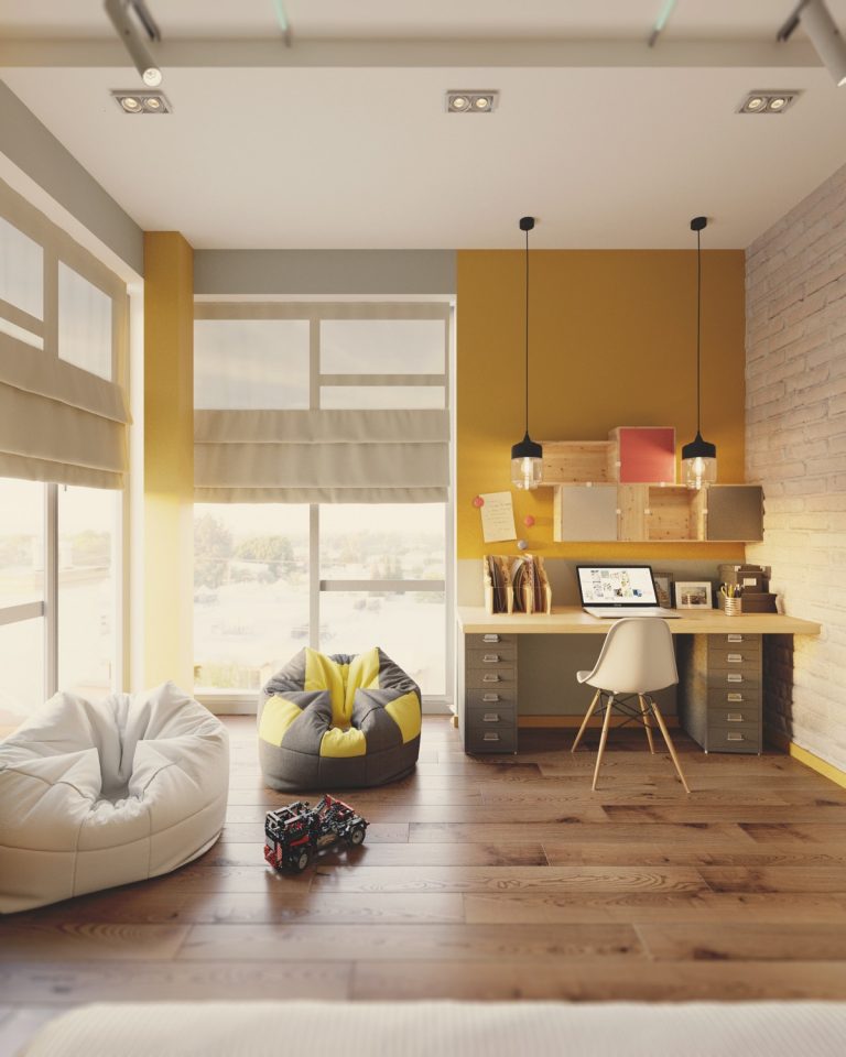 Yellow Kids' Rooms: How To Use & Combine Bright Decor