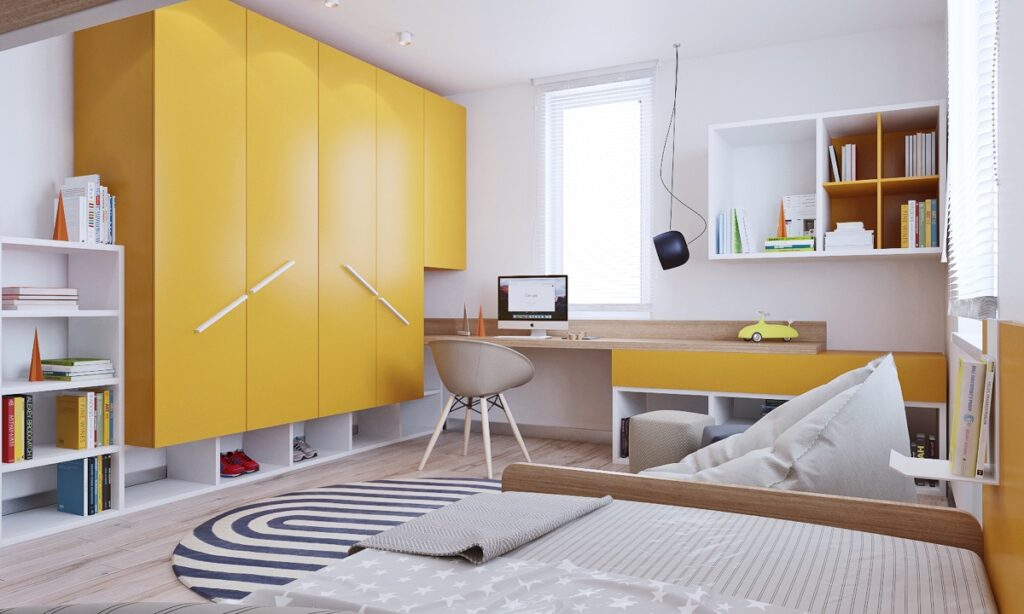 Yellow Kids' Rooms: How To Use & Combine Bright Decor