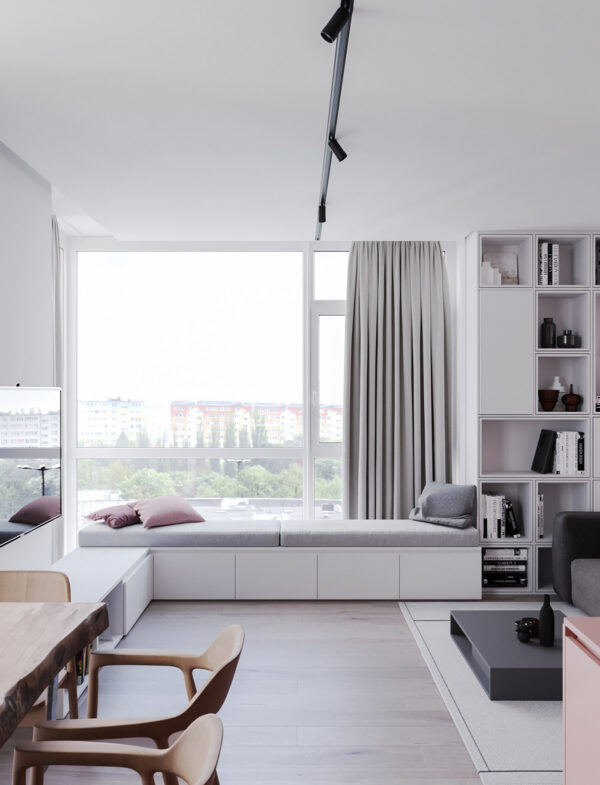 A Striking Example Of Interior Design Using Pink & Grey