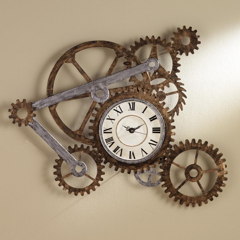 Metal Steampunk Gear Wall Clock Rustic Industial Clock Made Of Gears ...