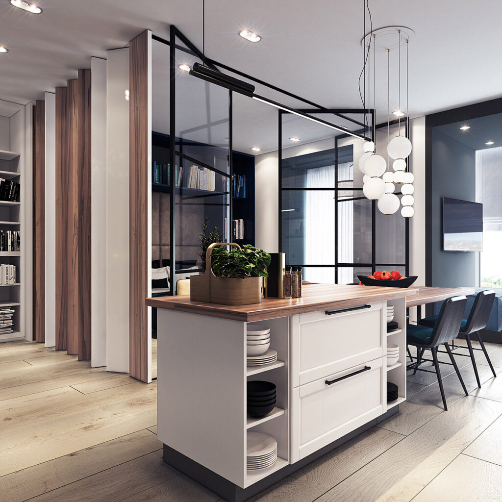 Two Small Apartments: A Blue Oasis of Minimalist Living