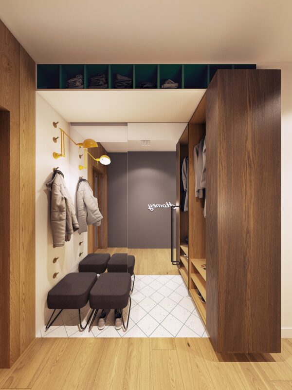 modern coatroom and coat storage | Interior Design Ideas