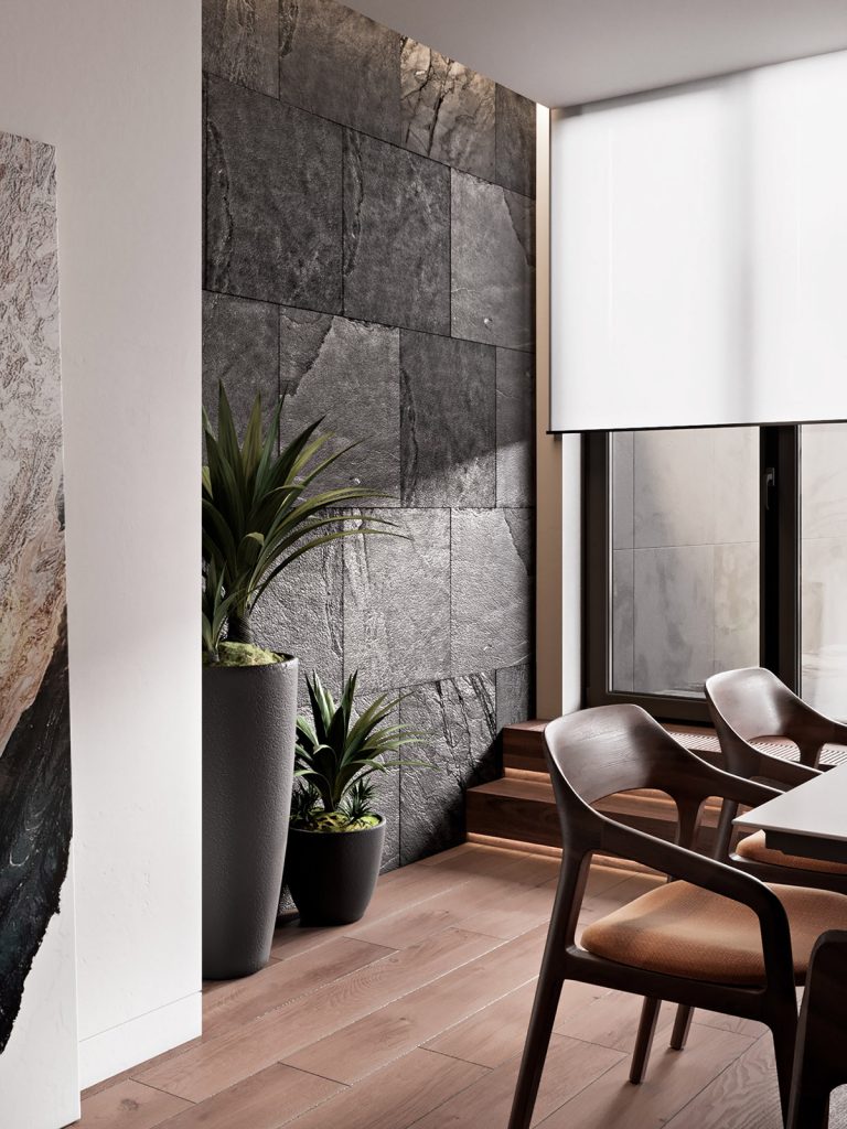 Stone feature wall | Interior Design Ideas