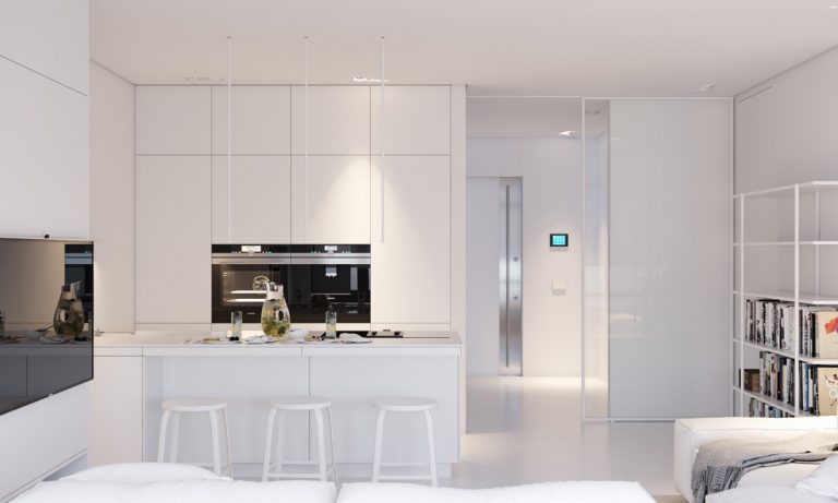 white minimalist kitchen | Interior Design Ideas