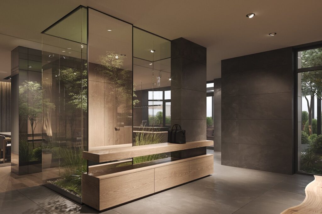 Atmospheric Apartment With Indoor Green Spaces And Natural Materials