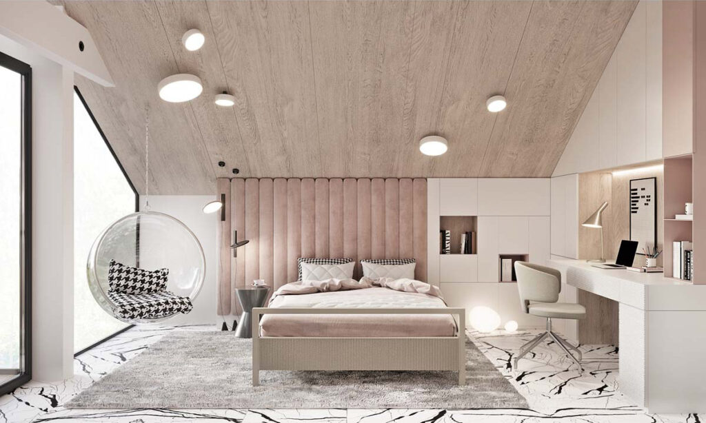 light pink bedroom | Interior Design Ideas