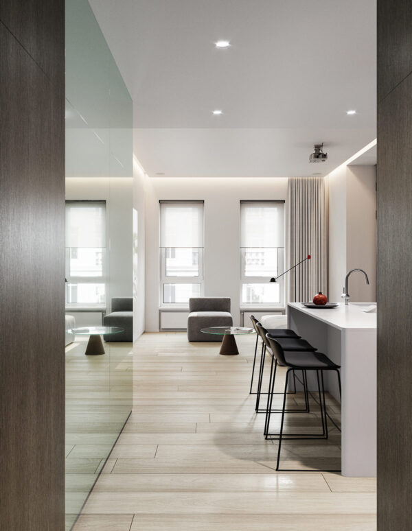 3 Small Space Apartment Interiors Under 50 Square Meters (540 Square ...