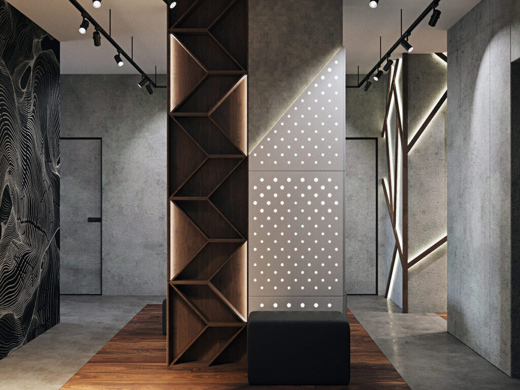 Luxury Apartment With An Industrial Vibe And A Cool Hallway