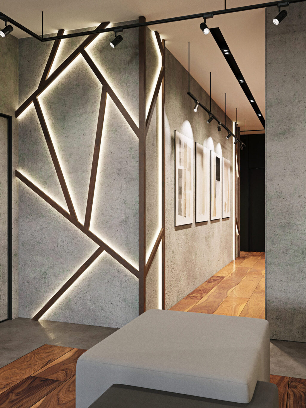 Luxury Apartment With An Industrial Vibe And A Cool Hallway