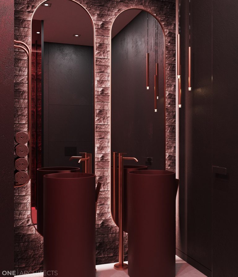 red light in luxury bathroom design inspiration | Interior Design Ideas