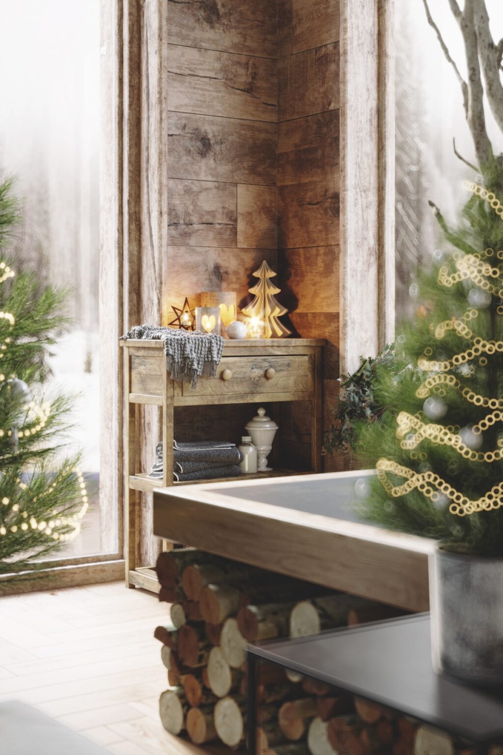 christmas corner decoration | Interior Design Ideas