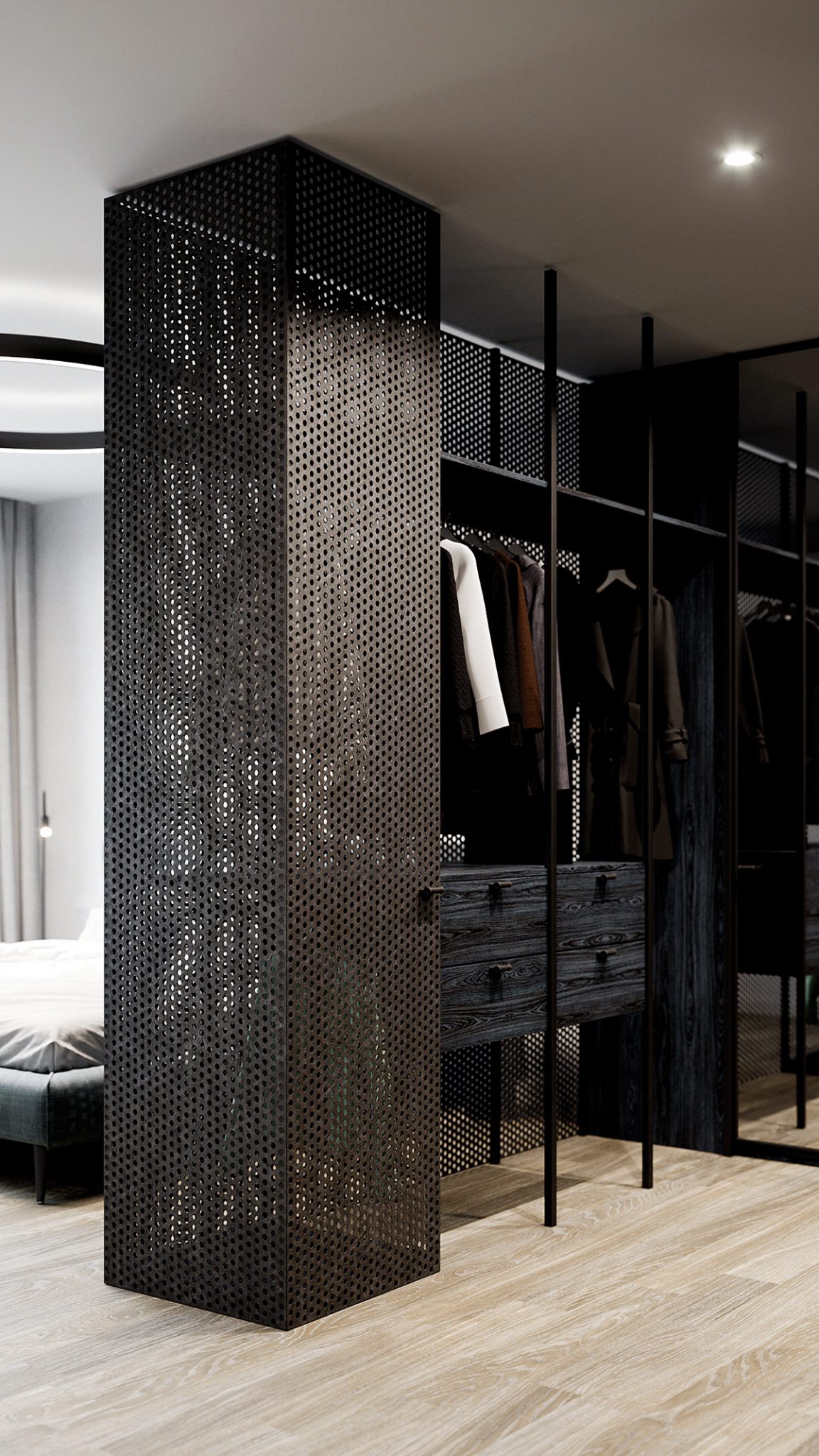 industrial style walk in wardrobe | Interior Design Ideas