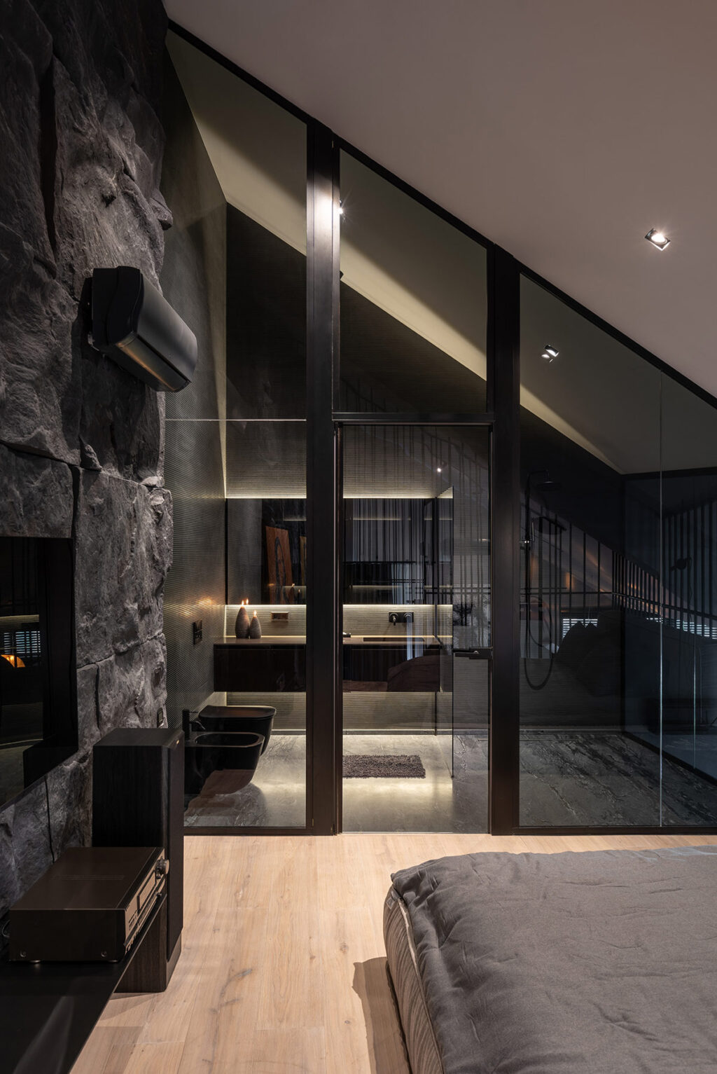 Glass Wall Bathroom Interior Design Ideas