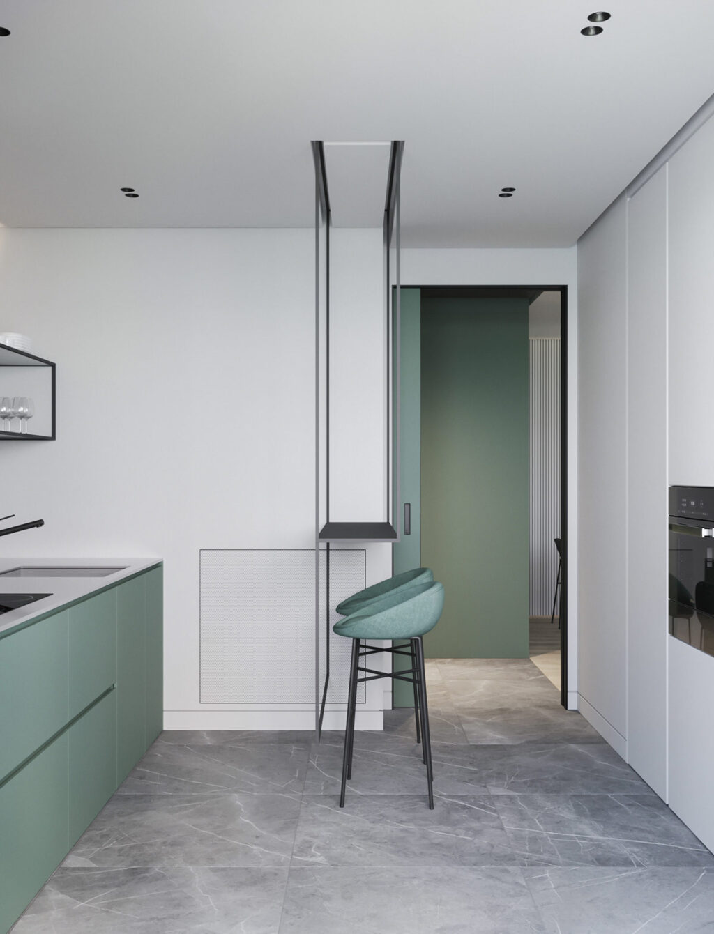 White and Green Living Spaces That Feel Crisp And Fresh